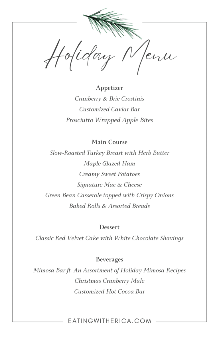 Holiday Tablescape Ideas and Menu Tips | Eating With Erica